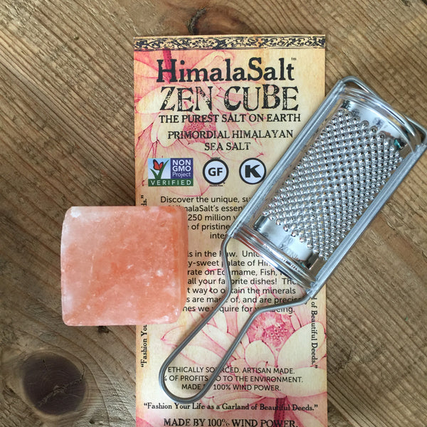 Himalayan Pink Sea Salt: Zen Cube & Stainless Grater | HimalaSalt